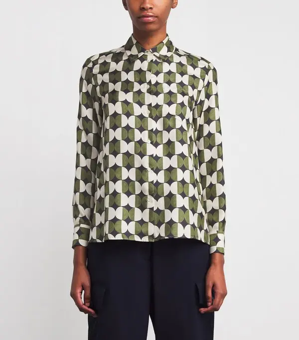 Max Mara Printed Silk Shirt - Black