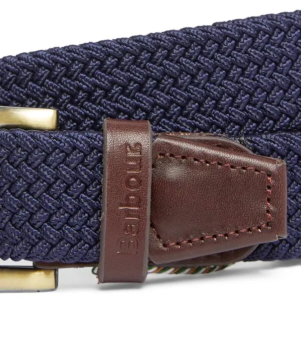 Barbour Leather-trimmed Woven Belt
