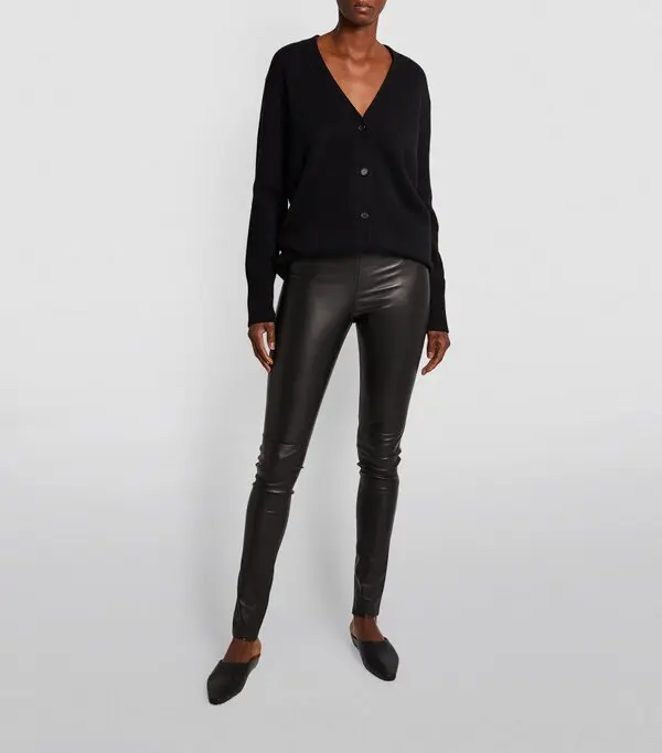 JOSEPH Leather Stretch Leggings - Black