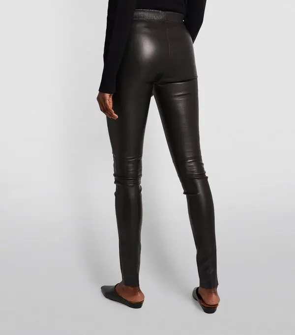 JOSEPH Leather Stretch Leggings - Black