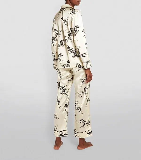 Olivia Von Halle Silk Zelda Lila Pyjama Set - Ivory