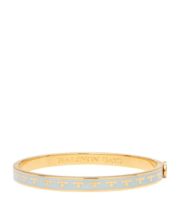Halcyon Days Gold-plated Bee Bangle - Blue