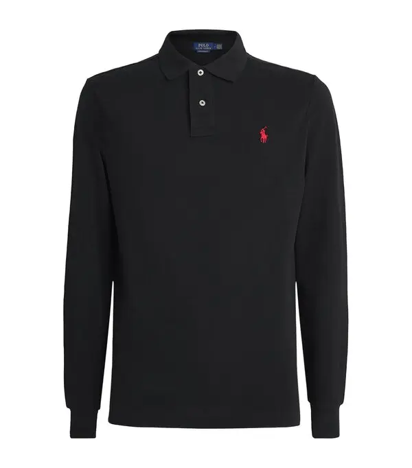 Polo Ralph Lauren Polo Pony Long-sleeved Polo Shirt - Black