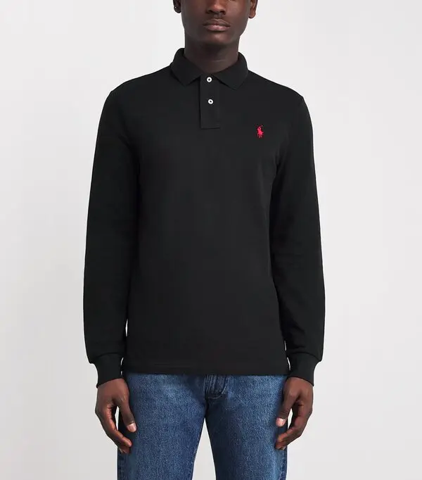 Polo Ralph Lauren Polo Pony Long-sleeved Polo Shirt - Black