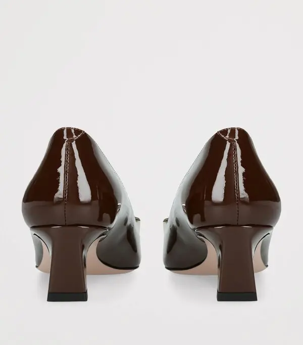 ROGER VIVIER Patent Leather Belle Vivier Trompette 45 Pumps - Brown