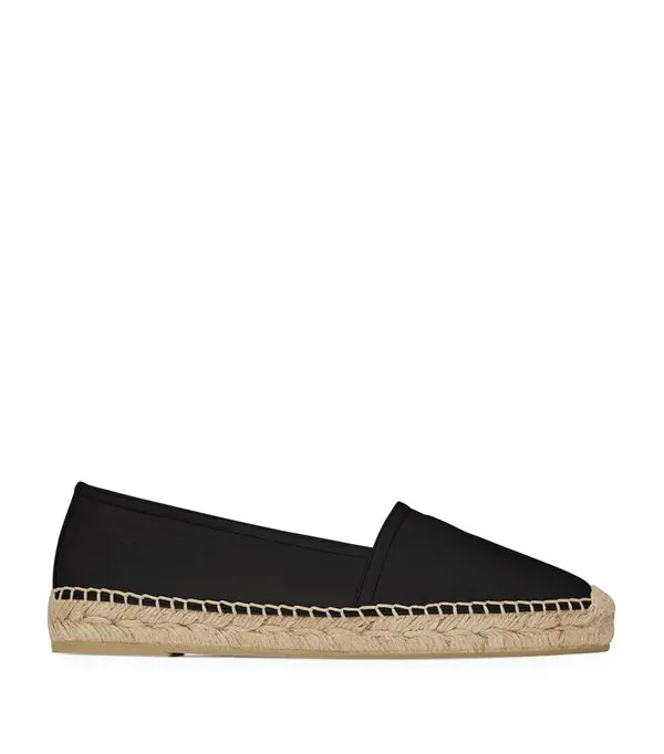 Saint Laurent Leather Espadrilles - Black