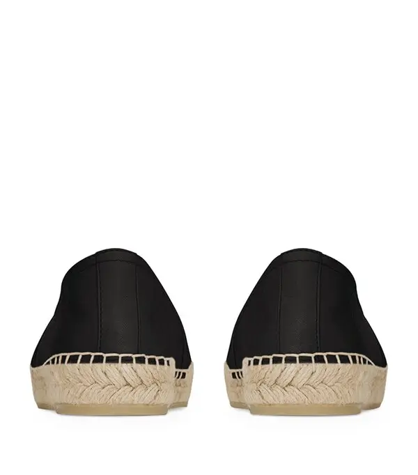 Saint Laurent Leather Espadrilles - Black