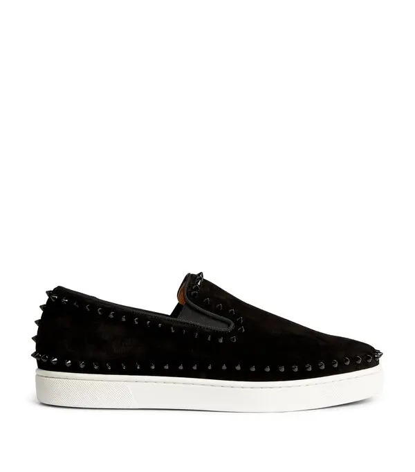 Christian Louboutin Pik Boat Studded Sneakers - Black  display picture 1