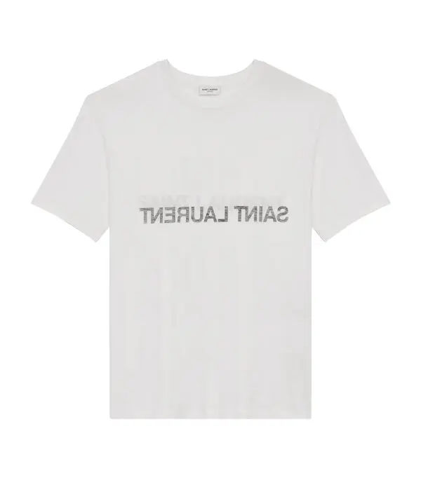 Saint Laurent Logo T-shirt - Nude