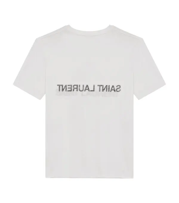 Saint Laurent Logo T-shirt - Nude