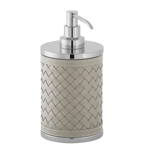 RIVIERE Leather Woven Soap Dispenser - Grey