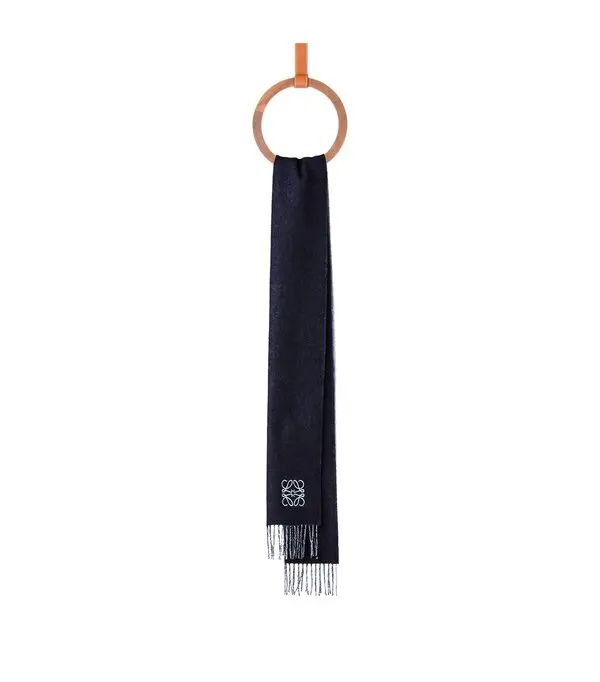 Loewe Cashmere-wool Two-tone Anagram Scarf - Blue