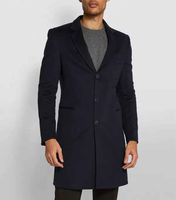 Giorgio Armani Cashmere Tailored Overcoat - Blue