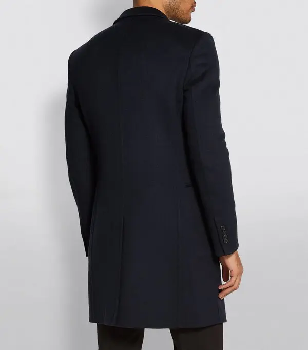 Giorgio Armani Cashmere Tailored Overcoat - Blue