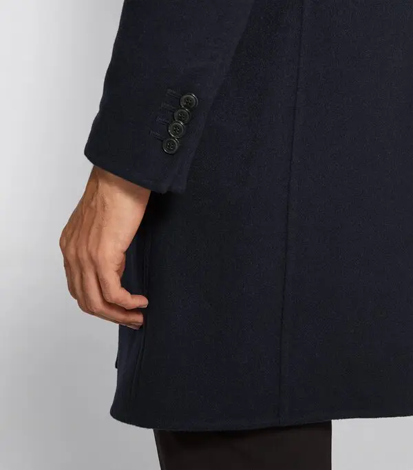 Giorgio Armani Cashmere Tailored Overcoat - Blue