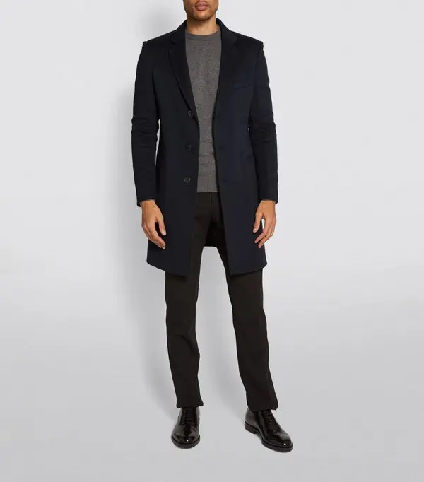 Giorgio Armani Cashmere Tailored Overcoat - Blue