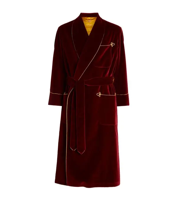 DANIEL HANSON Velvet Robe - Burgundy
