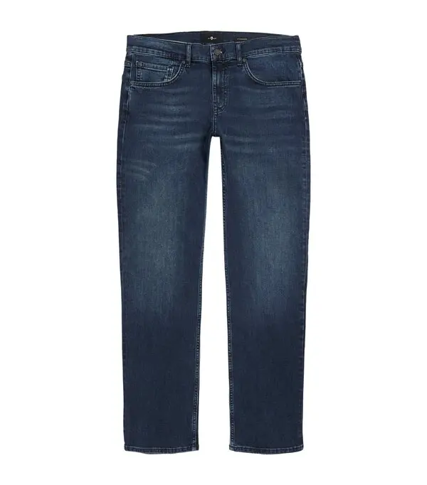 7 For All Mankind Straight Luxe Dark-wash Jeans - Navy