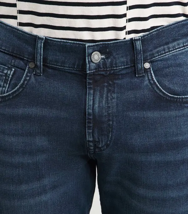 7 For All Mankind Straight Luxe Dark-wash Jeans - Navy