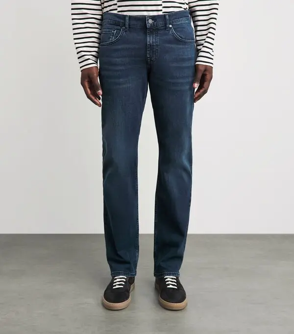 7 For All Mankind Straight Luxe Dark-wash Jeans - Navy