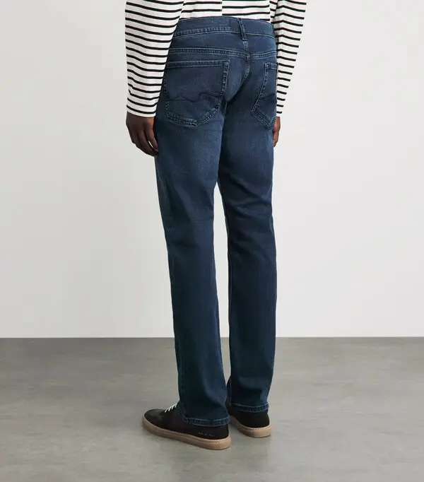 7 For All Mankind Straight Luxe Dark-wash Jeans - Navy