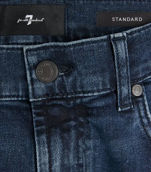 7 For All Mankind Straight Luxe Dark-wash Jeans - Navy