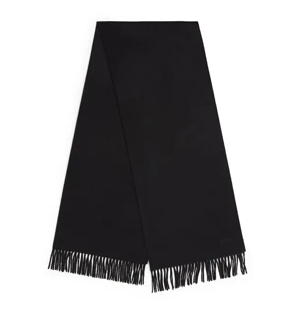 Max Mara Cashmere Fringed Scarf - Black