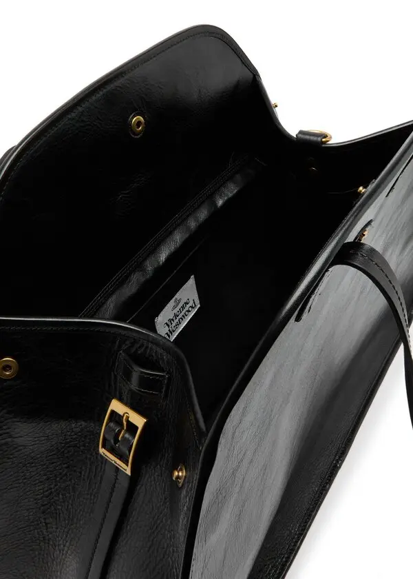 VIVIENNE WESTWOOD Yasmina Large Grained Leather Tote