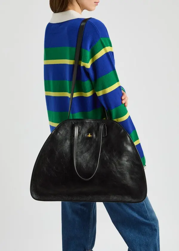 VIVIENNE WESTWOOD Yasmina Large Grained Leather Tote