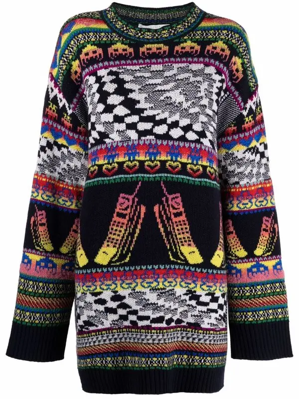 Stella McCartney Oversized Intarsia Knit Jumper - Black