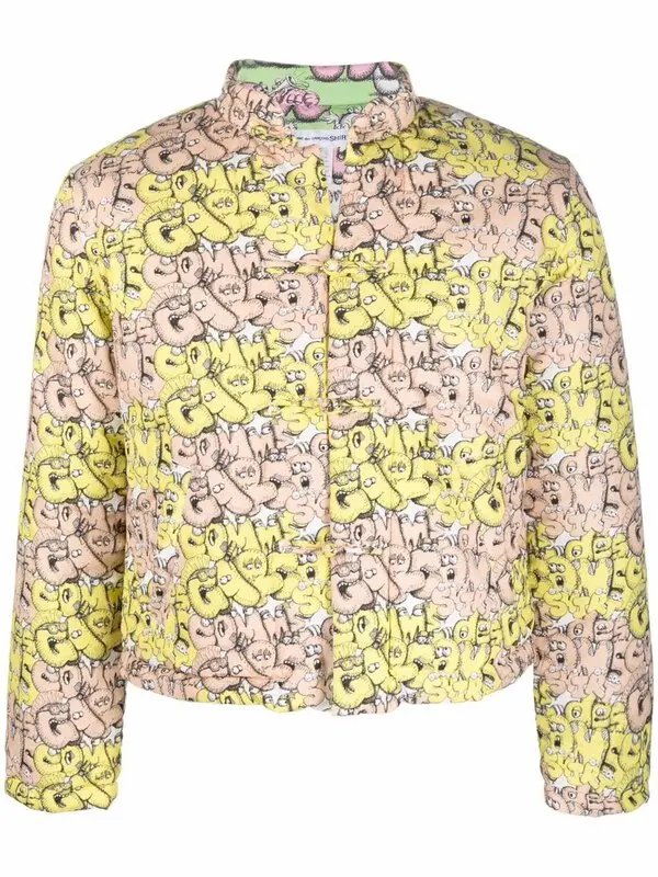 Comme Des Garçons Logo-print Padded Jacket - Yellow
