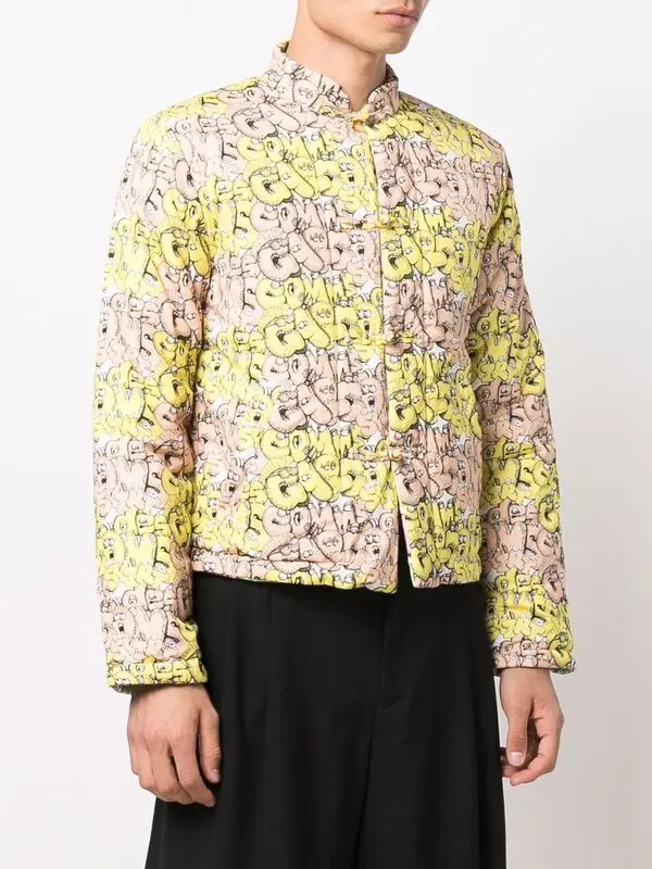 Comme Des Garçons Logo-print Padded Jacket - Yellow