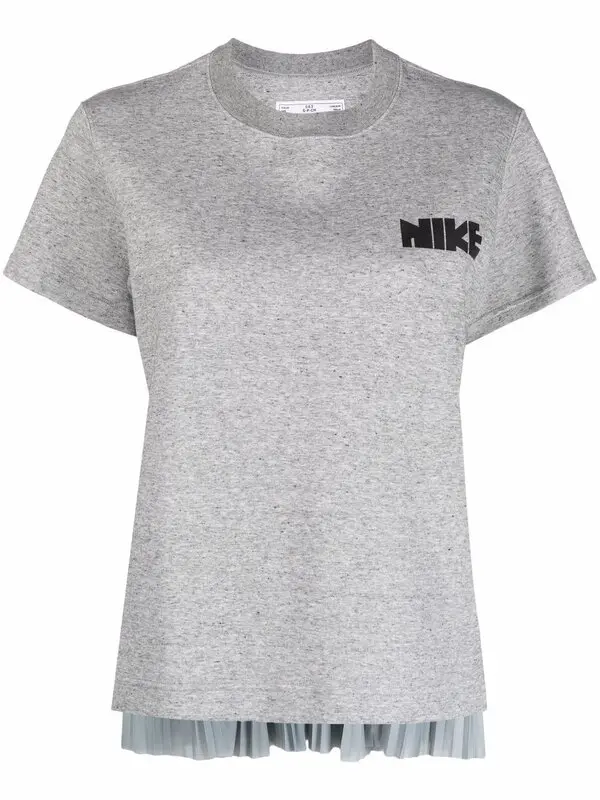 Nike X Sacai Pleated-Back T-Shirt - Grey | Editorialist