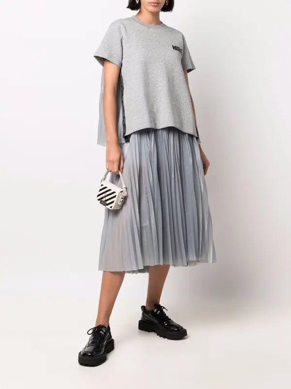 Nike X Sacai Pleated-Back T-Shirt - Grey | Editorialist