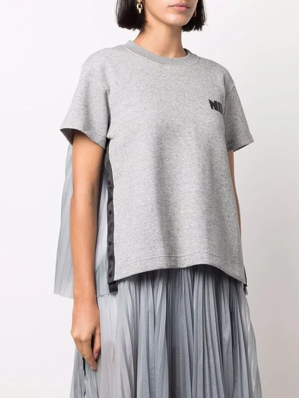 Nike X Sacai Pleated-Back T-Shirt - Grey | Editorialist