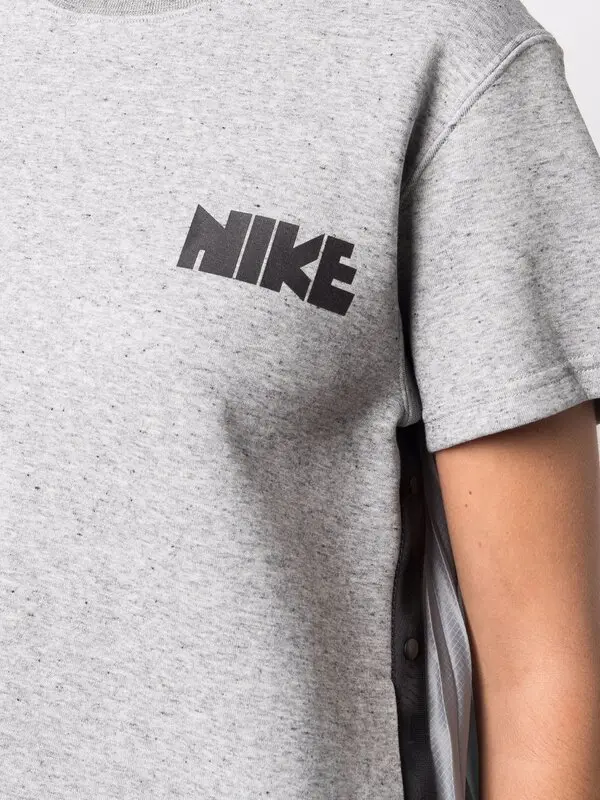 Nike X Sacai Pleated-Back T-Shirt - Grey | Editorialist