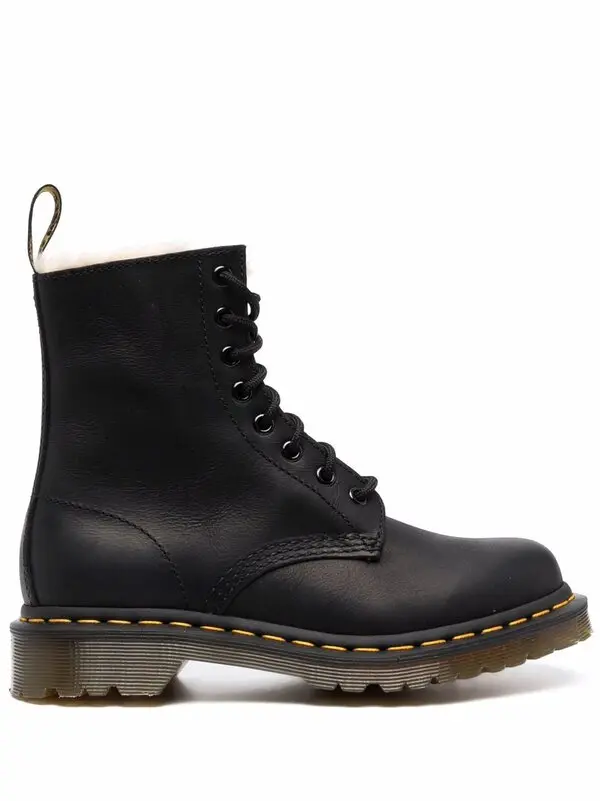Dr. Martens 1460 Serena Faux Shearling-lined Boots - Black
