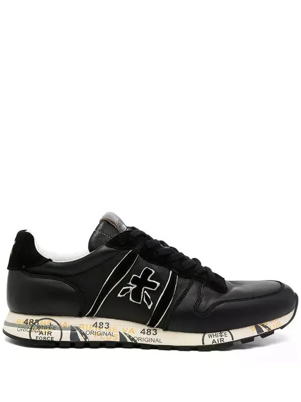 Premiata Logo-patch Low-top Leather Sneakers