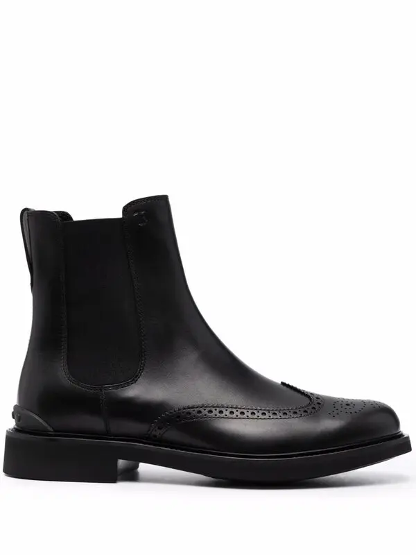 TOD'S Perforated Leather Ankle Boots