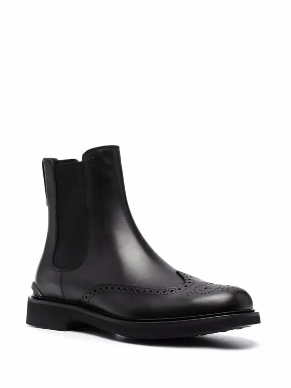 TOD'S Perforated Leather Ankle Boots