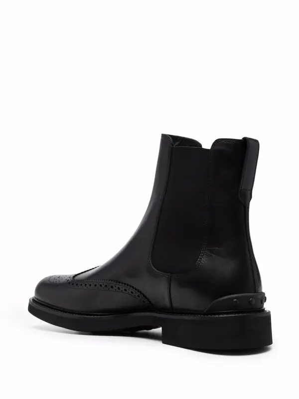 TOD'S Perforated Leather Ankle Boots