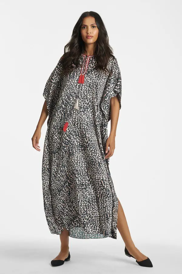 Sachin & Babi Marceline Kaftan Natural Cheetah Final Sale