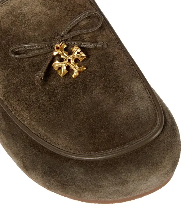 Tory Burch Tory Charm Shearling-lined Suede Slippers
