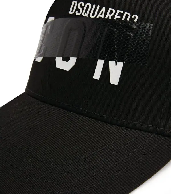 Dsquared2 Icon Tape Baseball Cap - Black | Editorialist