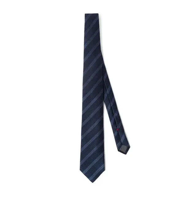 Brunello Cucinelli Silk Striped Neck Tie