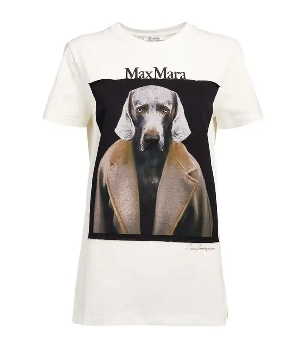 Max Mara Dog Print T-Shirt - White | Editorialist