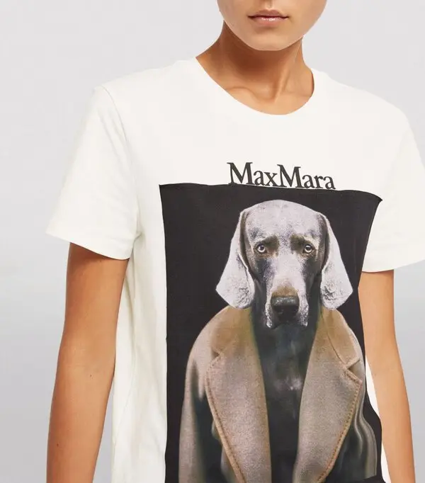 Max Mara Dog Print T-Shirt - White | Editorialist