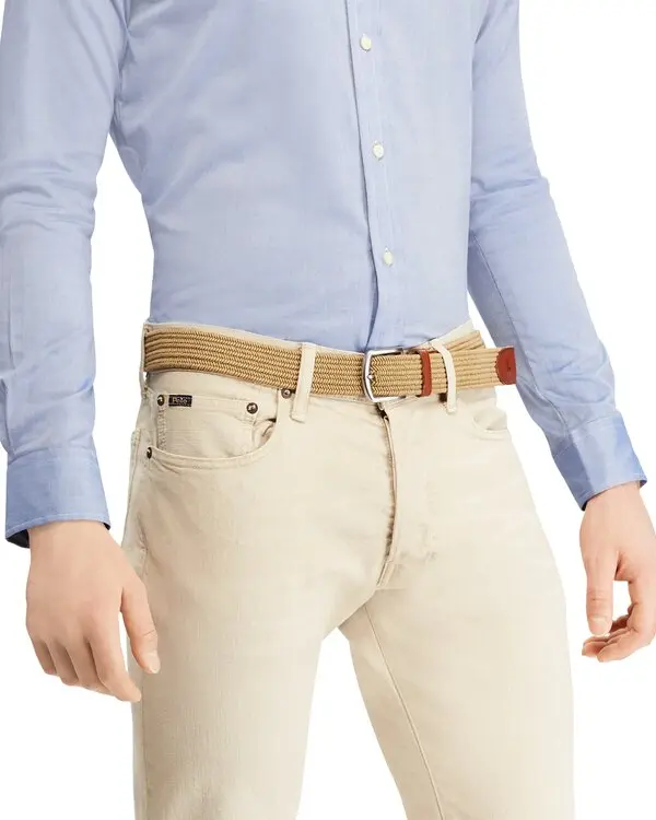 Polo Ralph Lauren Ralph Lauren Leather-trimmed Braided Belt - Brown