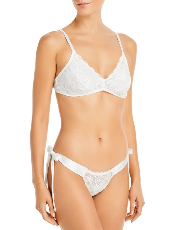 Cosabella Lace Brazilian Thong - Moon Ivory
