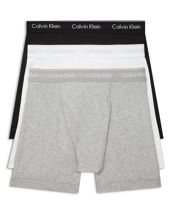 Calvin Klein Cotton Boxer Briefs, Pack Of 3 - Gray/black/white